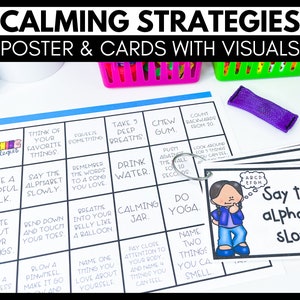 Calming Strategies Poster & Cards – SEL Calm Down Corner (digital ...