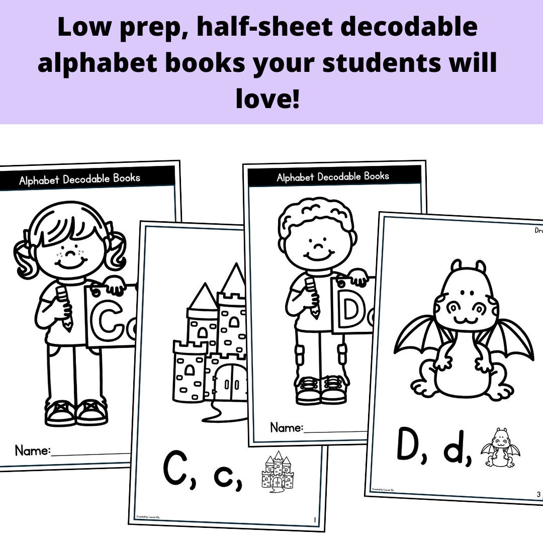 Alphabet Decodable Readers - Phonics Books Color Read & Trace - Etsy
