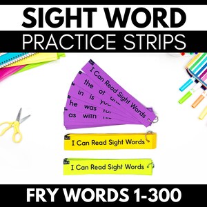 Sight Word Practice Strips - Fry Words 1-300 - Etsy