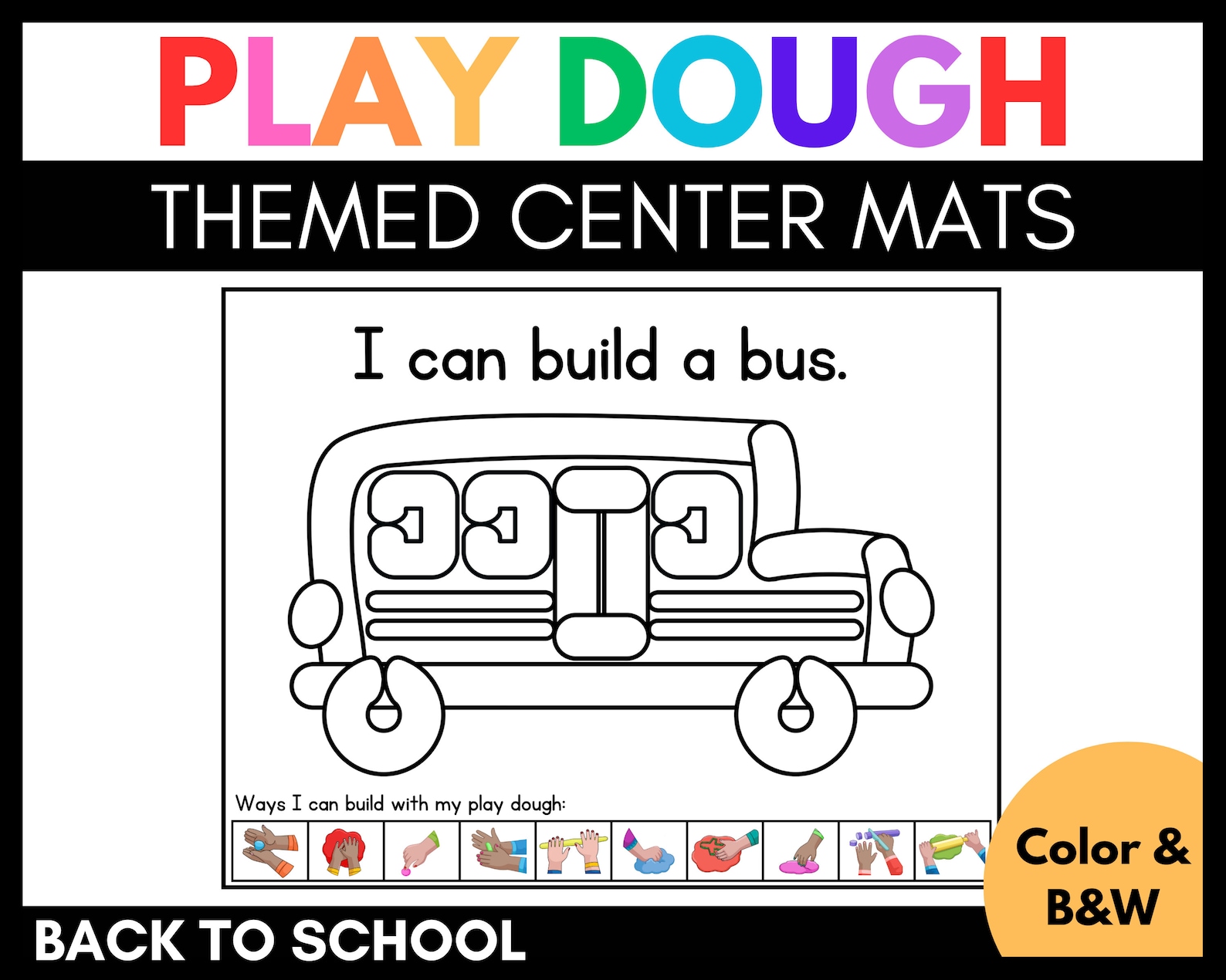 Back to School Themed Play Dough Mats for Pre-k and Kindergarten - Etsy