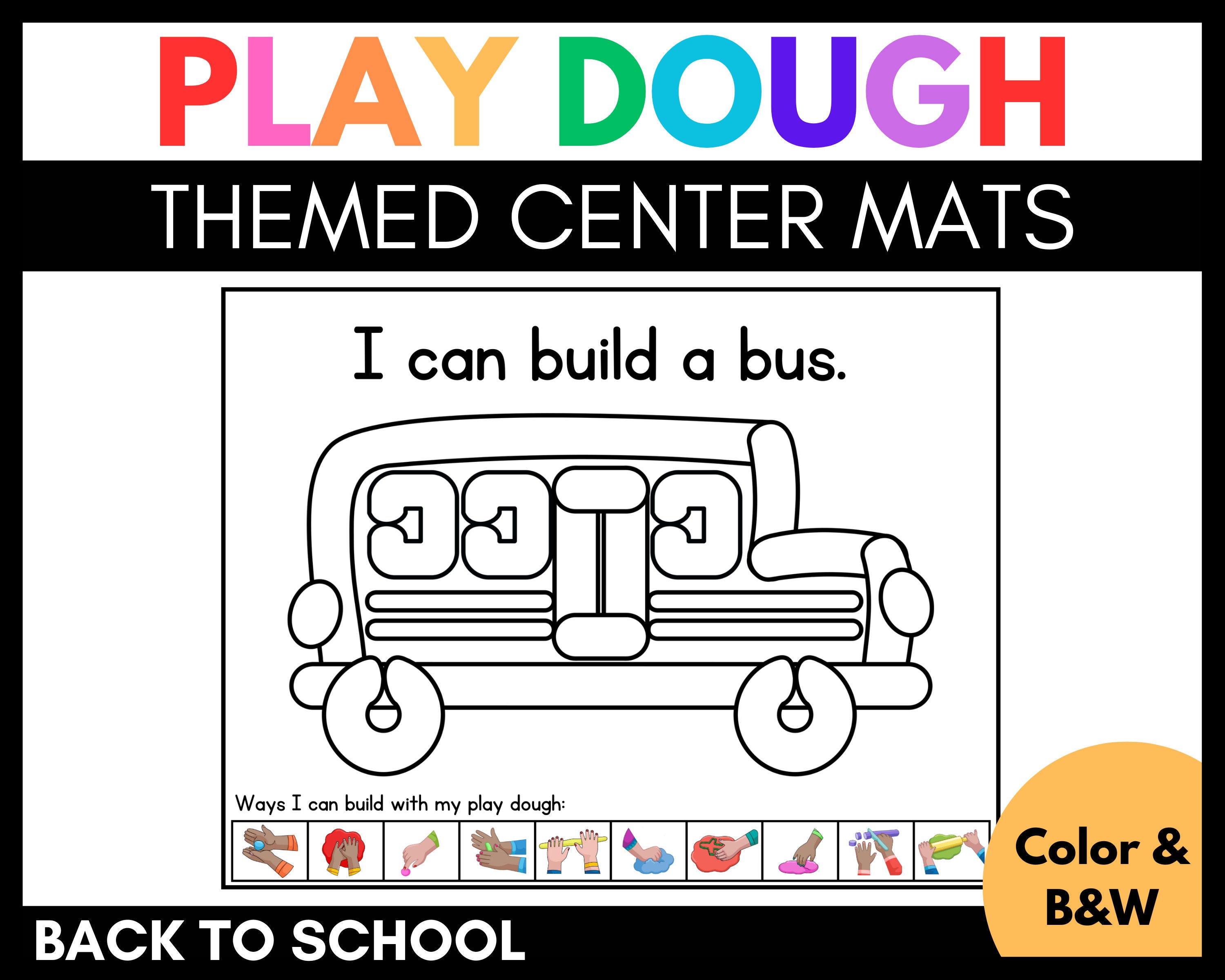 Back to School Themed Play Dough Mats for Pre-k and Kindergarten - Etsy