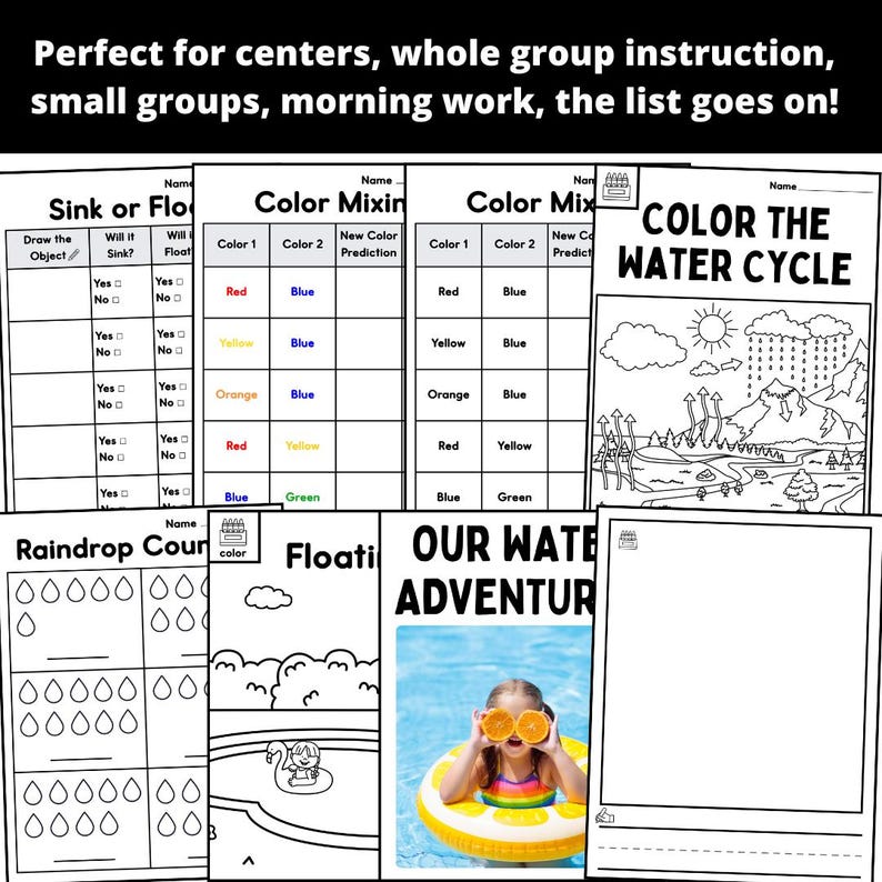 Creative Curriculum Water Study - Etsy
