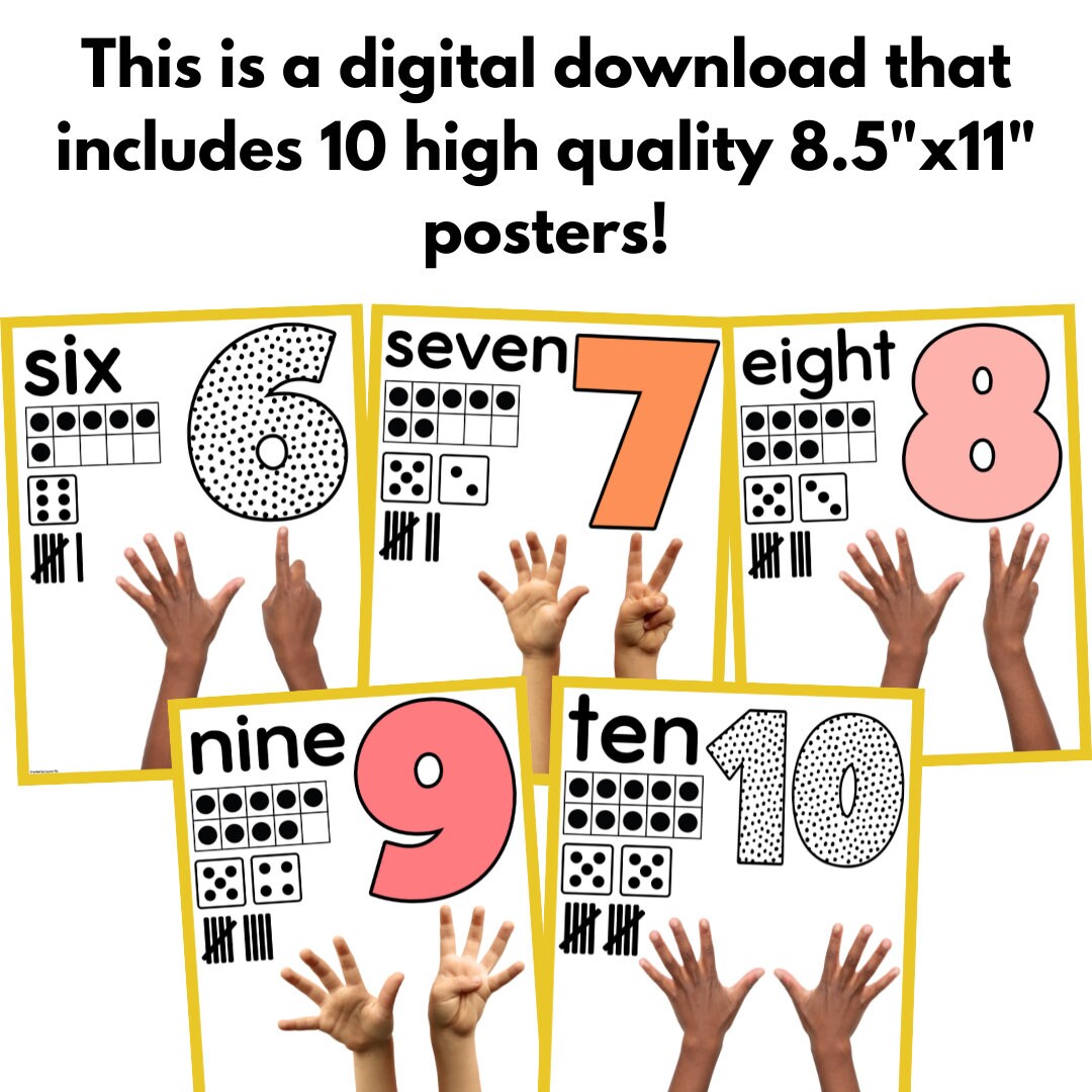 Boho Classroom Decor - Number Poster Set for Numbers 1-10 - Etsy