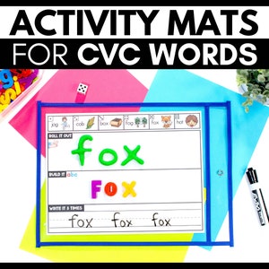 CVC Words - Activity Mats for Kindergarten Literacy Centers - Etsy