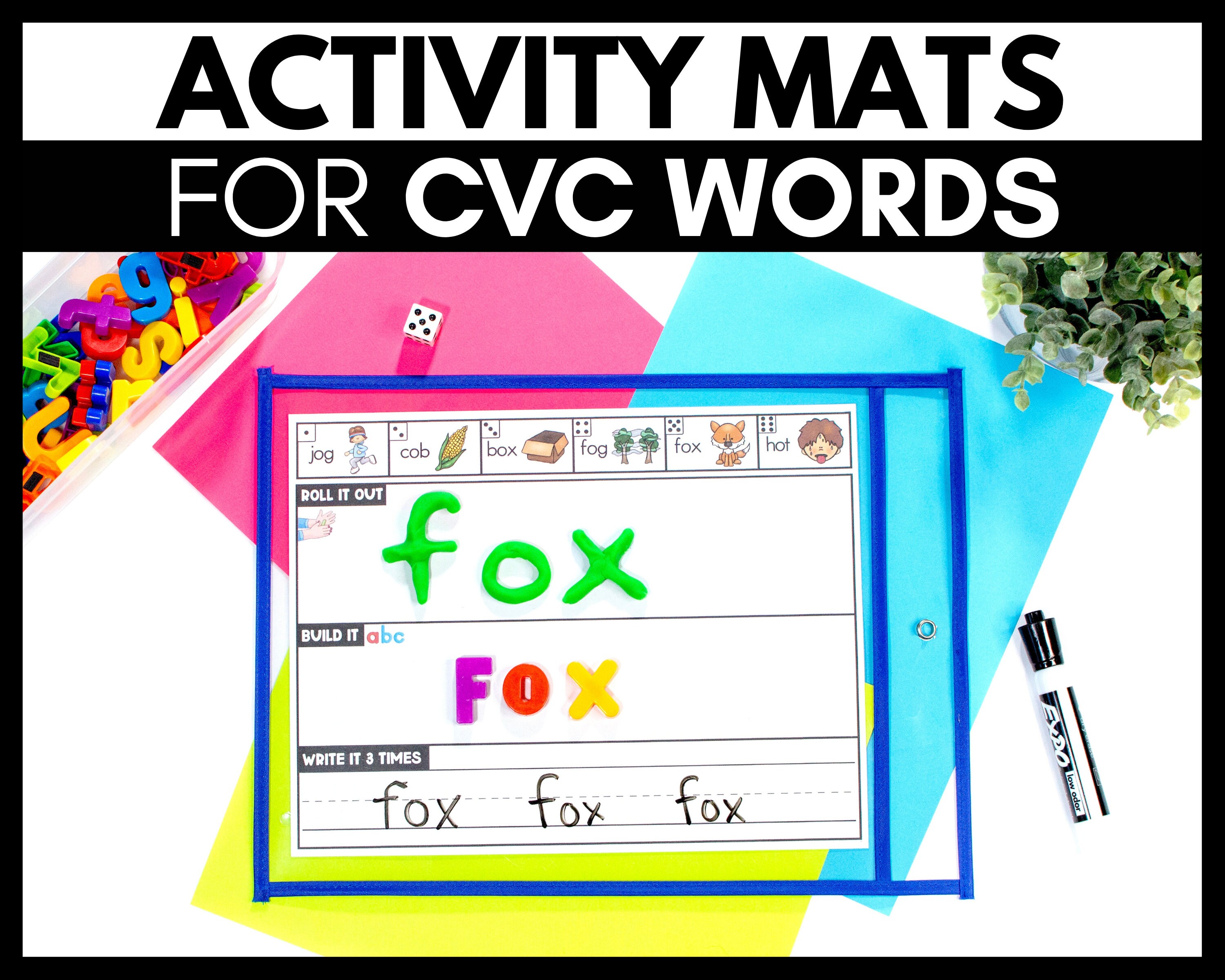 CVC Words - Activity Mats for Kindergarten Literacy Centers - Etsy