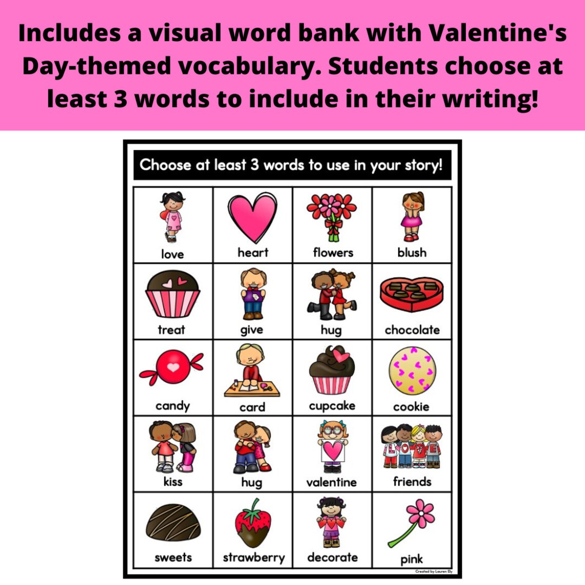 Valentines Day Writing Activities - Writing Center With Visual Word ...