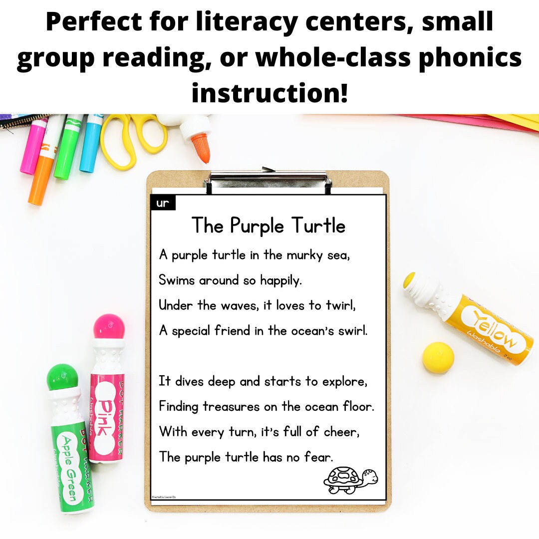 Phonics Poems for Grades K-2 - Phonics and Fluency - Etsy