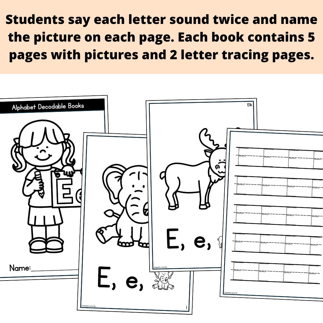 Alphabet Decodable Readers - Phonics Books Color Read & Trace - Etsy