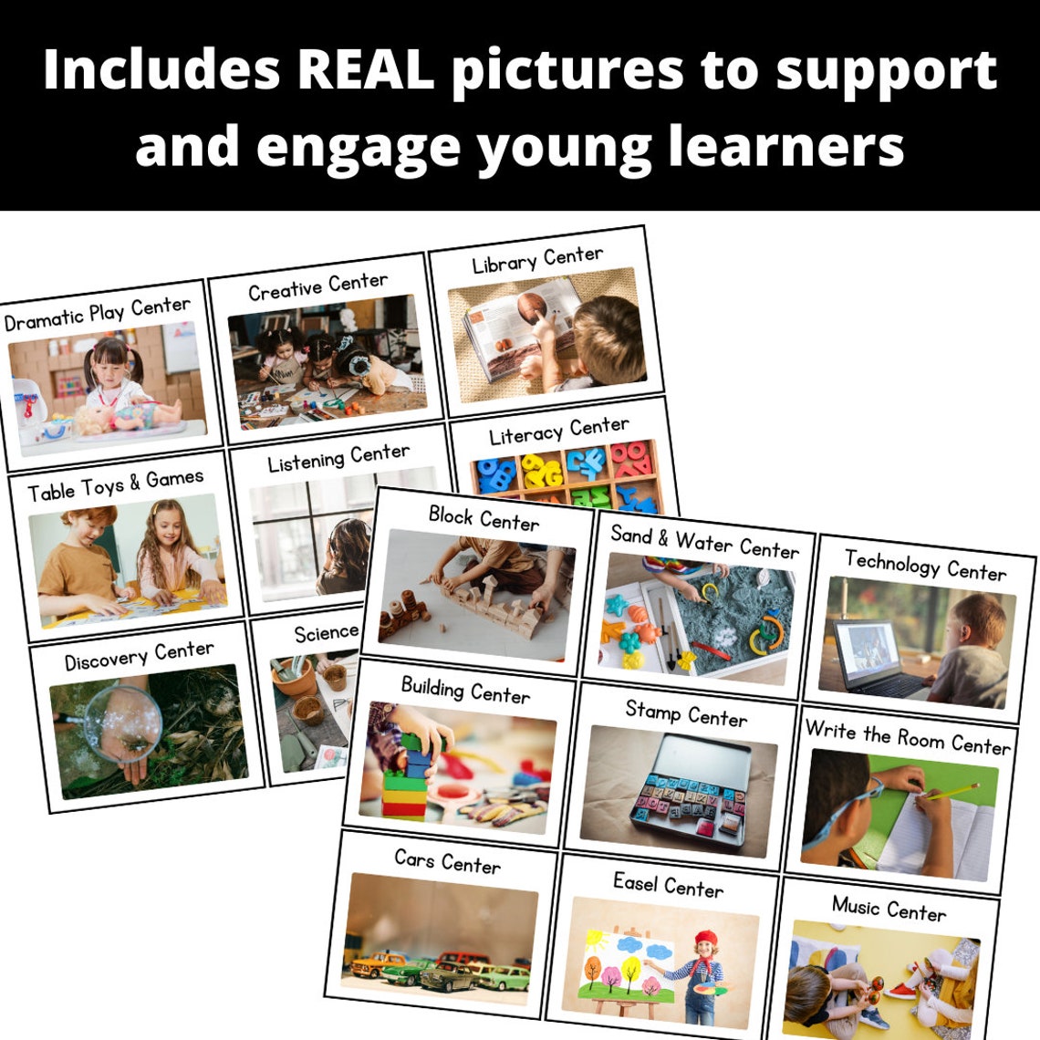 Classroom Center Signs and Choice Board Labels – Pre-k Decor (digital ...