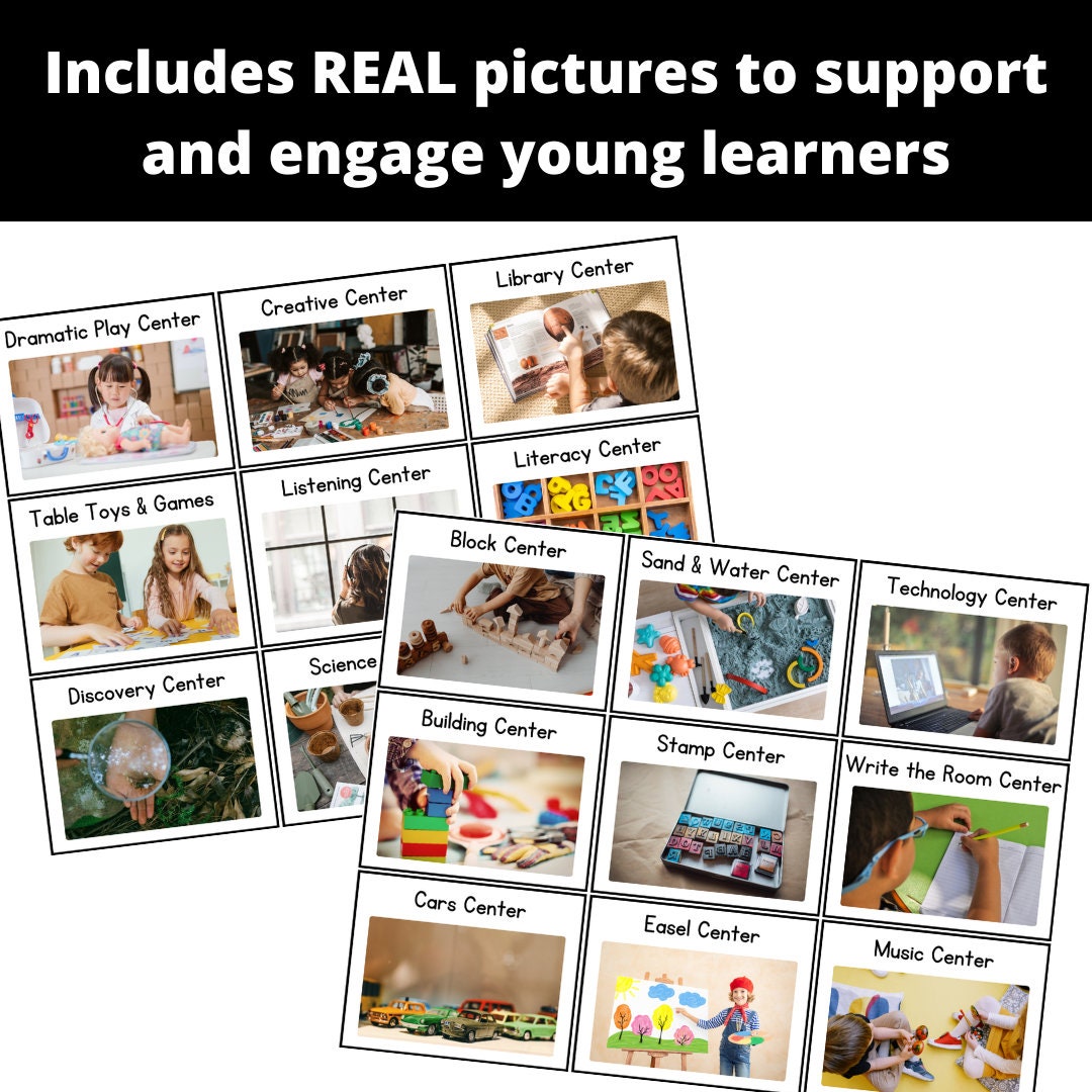 Center Signs and Choice Board Labels for Preschool Pre-k and ...