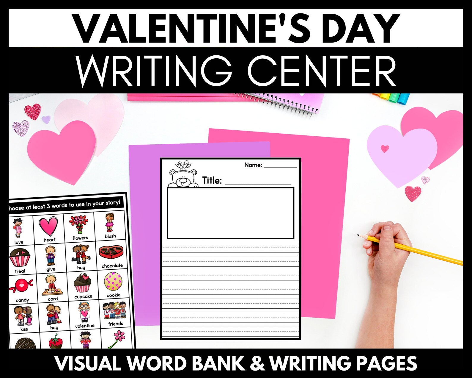 Valentines Day Writing Activities - Writing Center With Visual Word ...