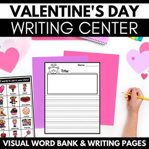 Valentines Day Writing Activities - Writing Center With Visual Word ...