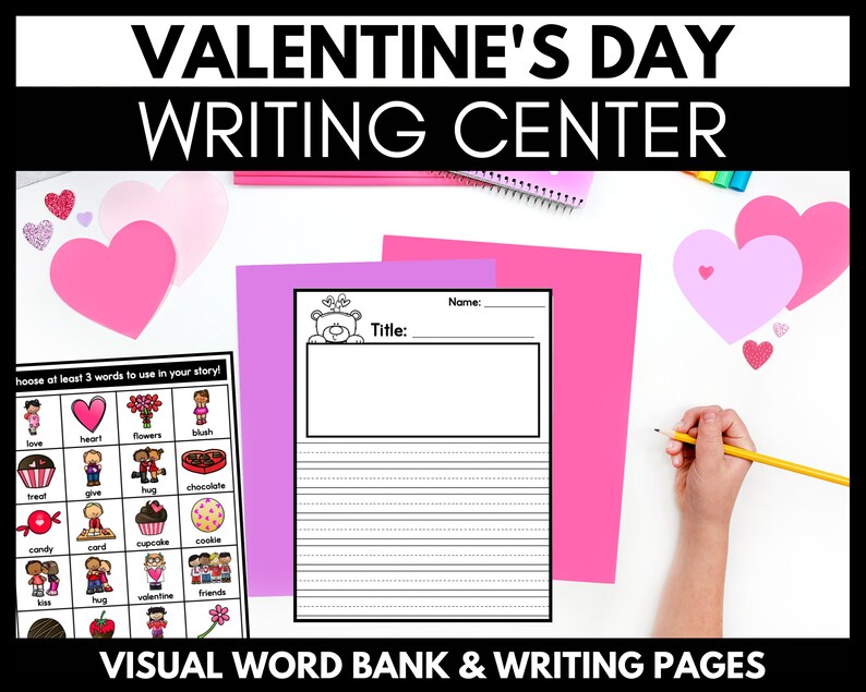 Valentines Day Writing Activities - Writing Center With Visual Word ...