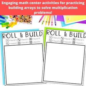 Multiplication Arrays – Roll & Build Math Center Practice - Etsy