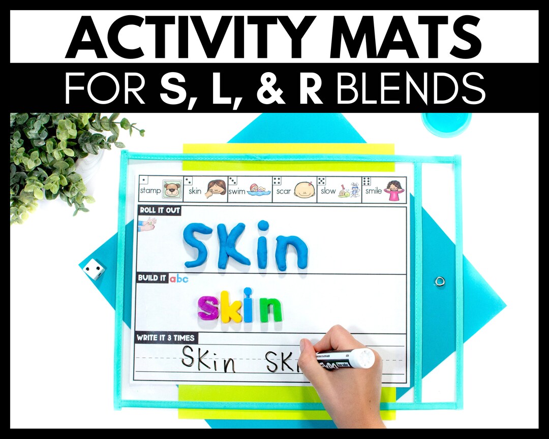 Activity Mats for Words With Blends - Kindergarten Literacy Center ...
