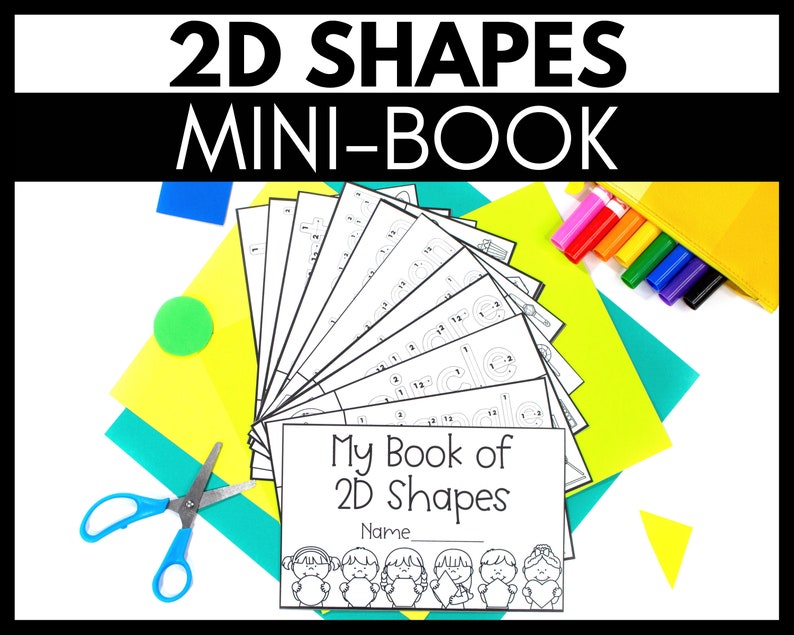 2D Shapes Mini Book Activity for Math Centers - Shape Tracing Sheets ...