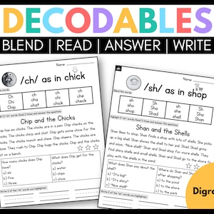 Digraphs Decodable Passages With Blending Comprehension and Writing ...
