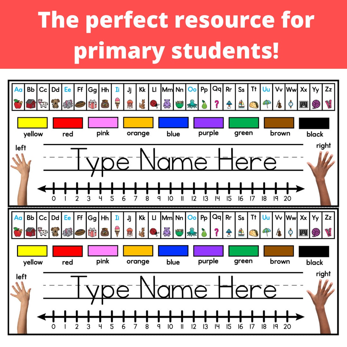 Name Tags for Student Desk - Editable Name Plates for Primary - Student ...