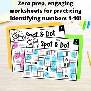 Number Sense Worksheets - Dot Marker Pages Numbers 1-10 - Kindergarten ...