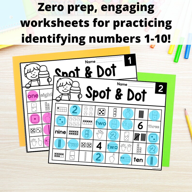Number Sense Worksheets - Dot Marker Pages Numbers 1-10 - Kindergarten ...