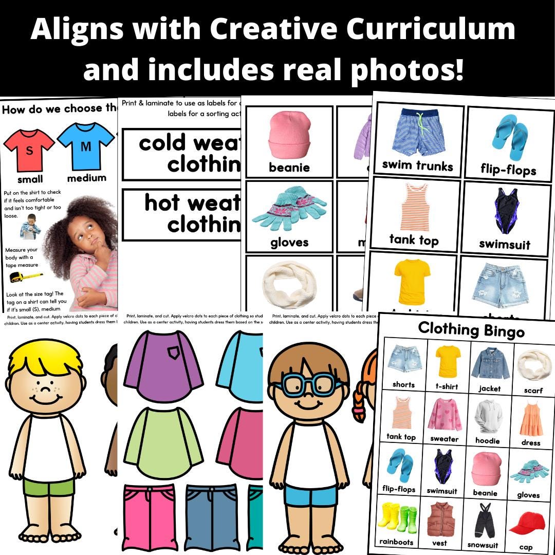 Clothes Study Bundle Creative Curriculum - Etsy