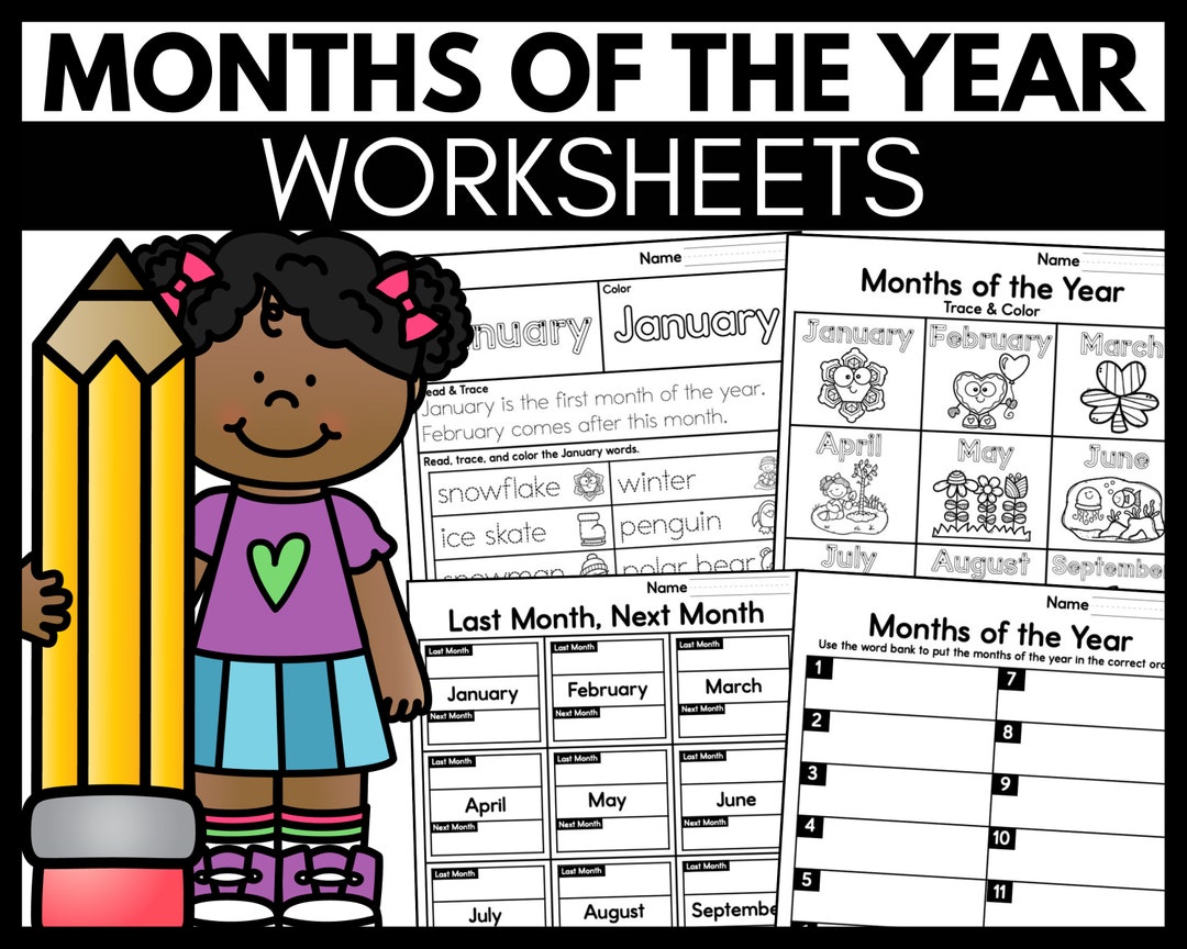 Months of the Year Printables - Kindergarten Morning Work - Etsy