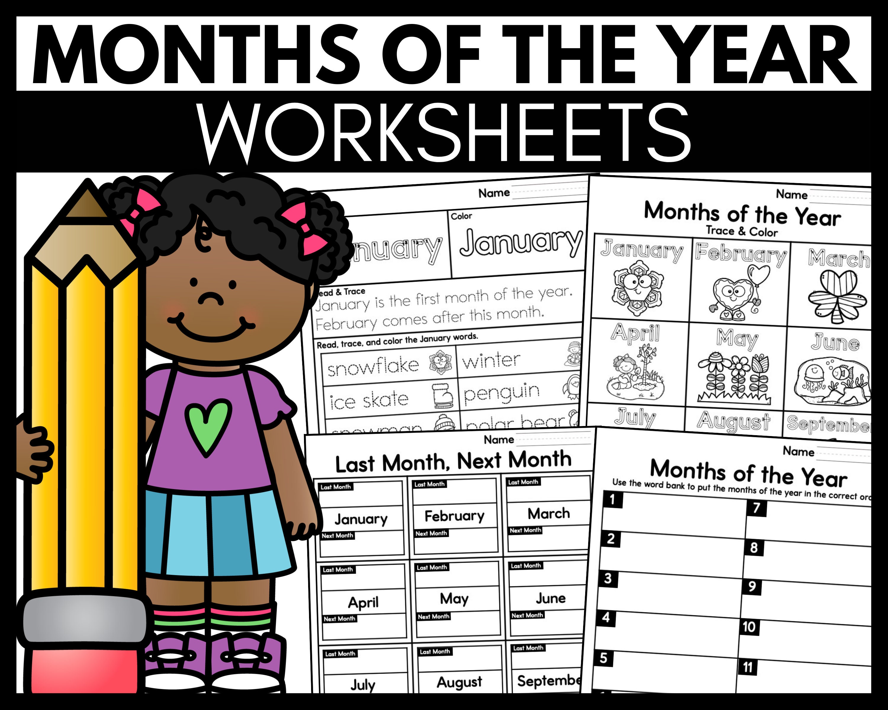 Months of the Year Printables - Kindergarten Morning Work - Etsy Australia