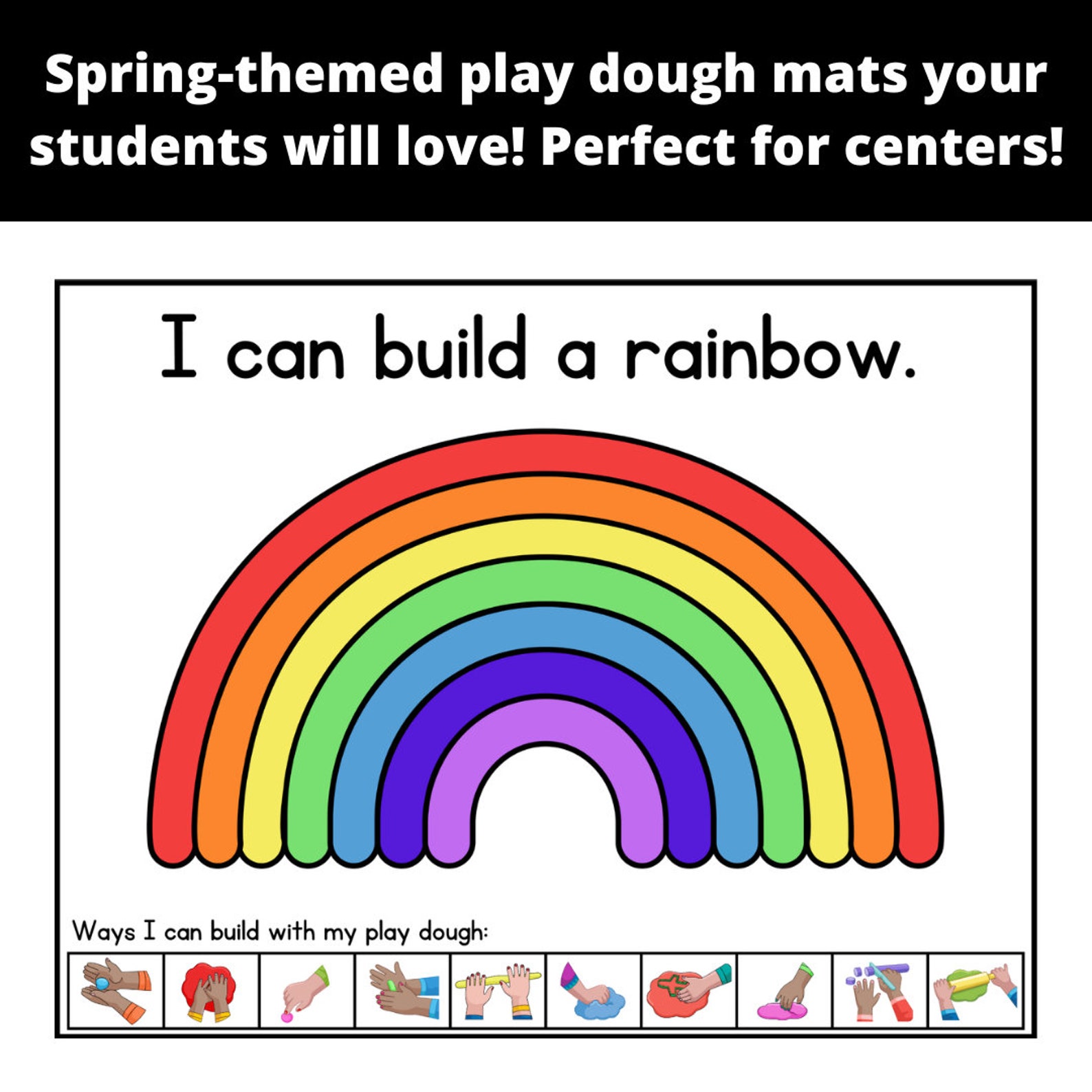 Spring Themed Play Dough Mats for Pre-k and Kindergarten - Etsy