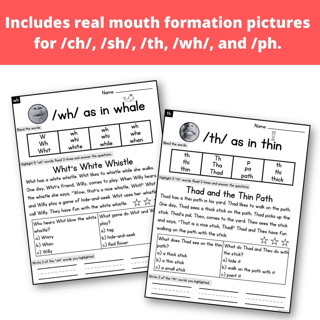 Digraphs Decodable Passages With Blending Comprehension and Writing ...