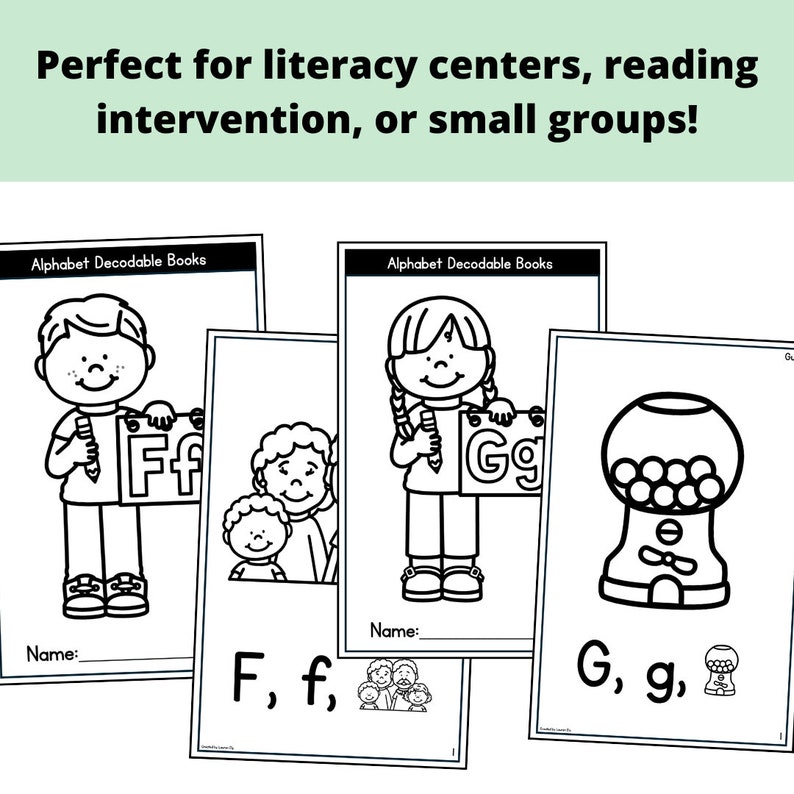 Alphabet Decodable Readers - Phonics Books Color Read & Trace - Etsy