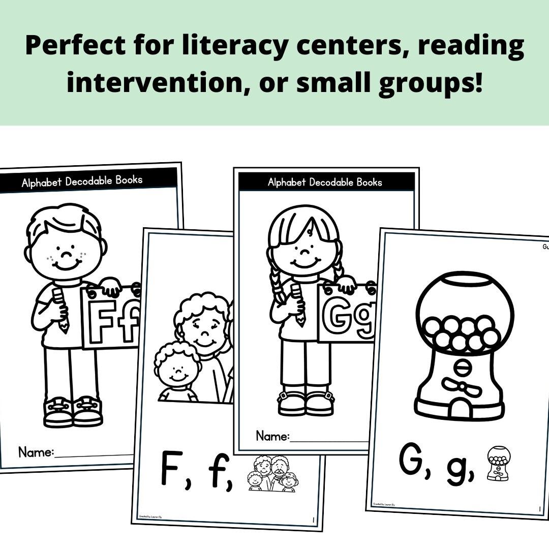 Alphabet Decodable Readers - Phonics Books Color Read & Trace - Etsy