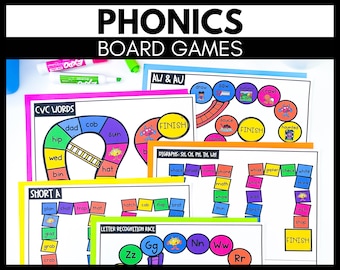 Phonics Games Kindergarten CVC Words for Kids Literacy Centers ...