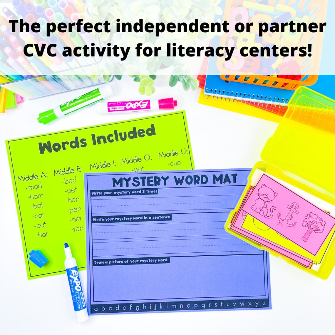 CVC Words - Mystery Word Activity for Kindergarten Literacy Centers - Etsy