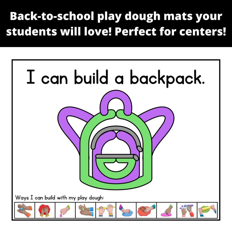 Back to School Themed Play Dough Mats for Pre-k and Kindergarten - Etsy