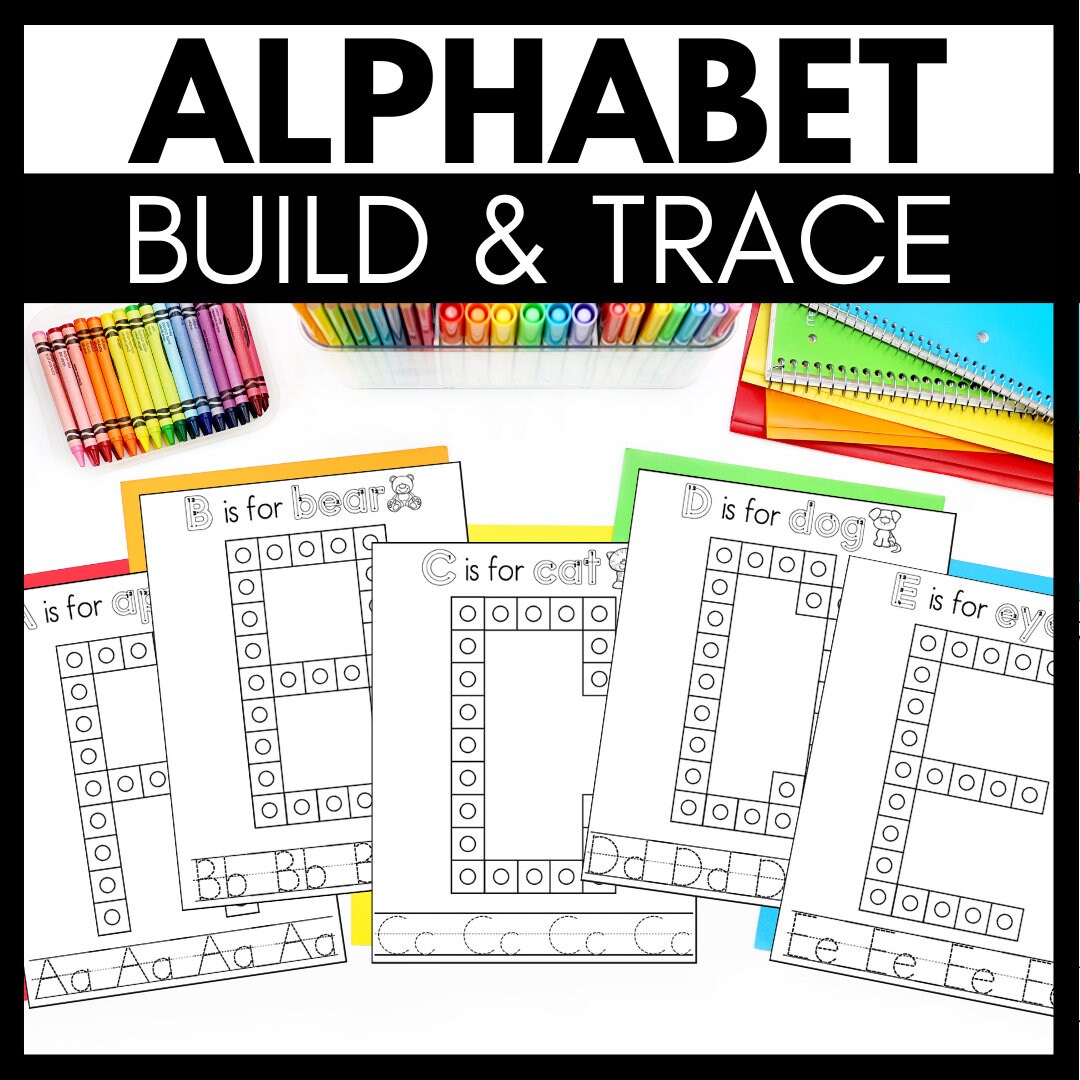 Alphabet Tracing and Building Activity Mats for Literacy Centers - Etsy