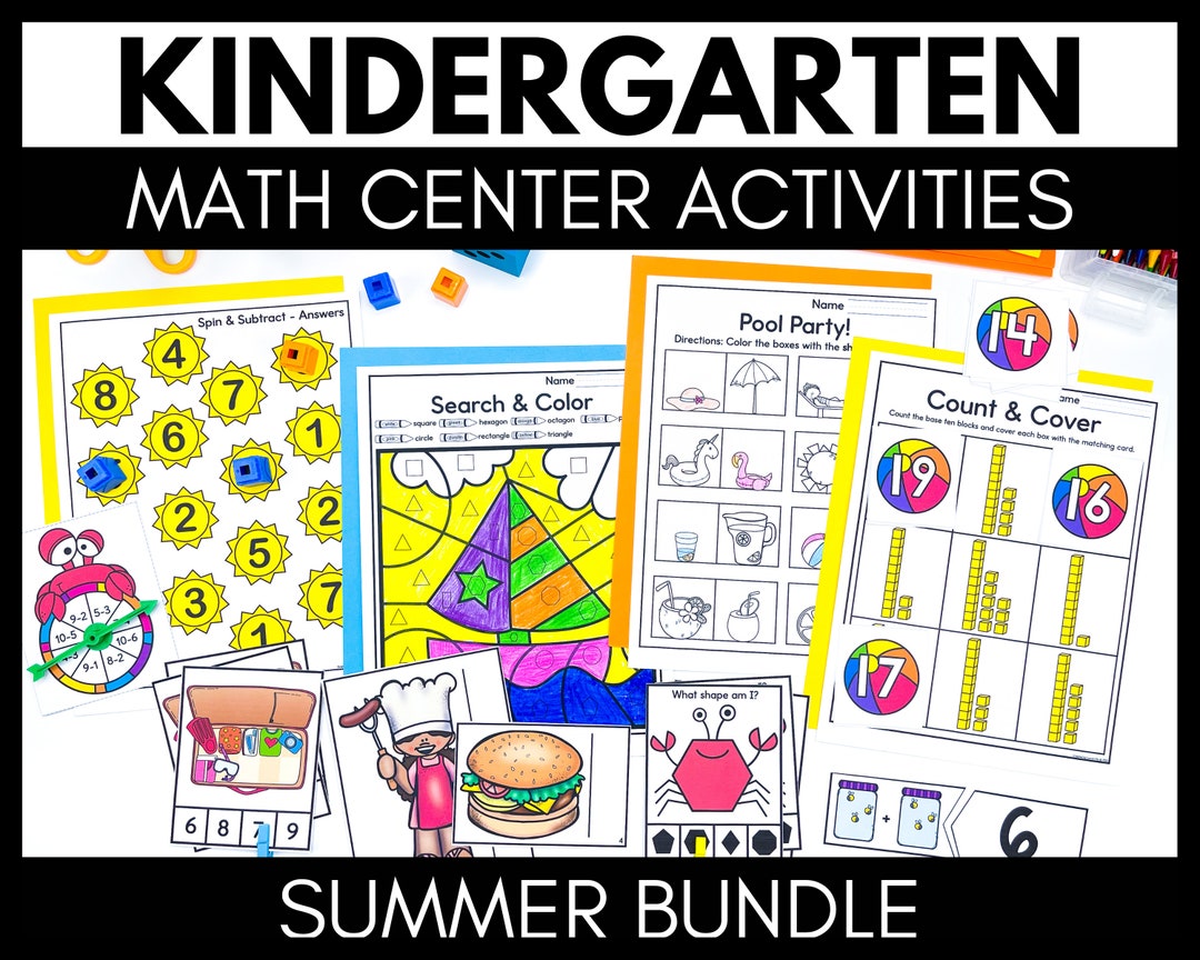 Kindergarten Math Activities and Games for SUMMER Math Centers - Etsy