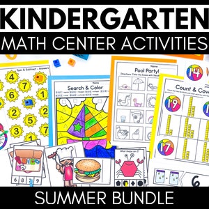 Kindergarten Math Activities and Games for SUMMER Math Centers - Etsy
