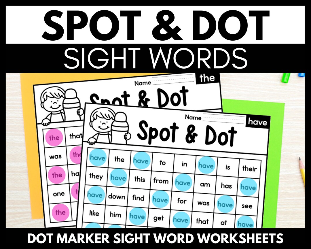 Sight Word Practice Fry Words 1-100 - Dot Marker Pages - Etsy