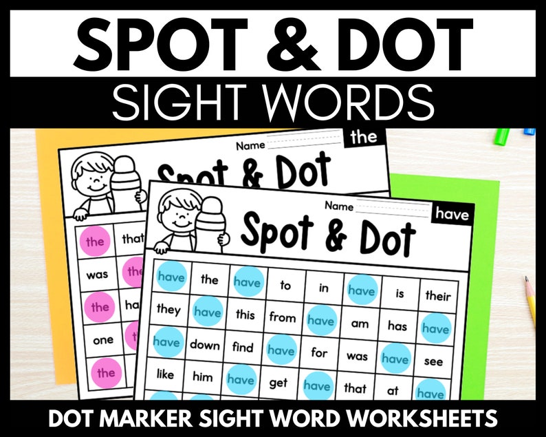 Sight Word Practice Fry Words 1-100 - Dot Marker Pages - Etsy