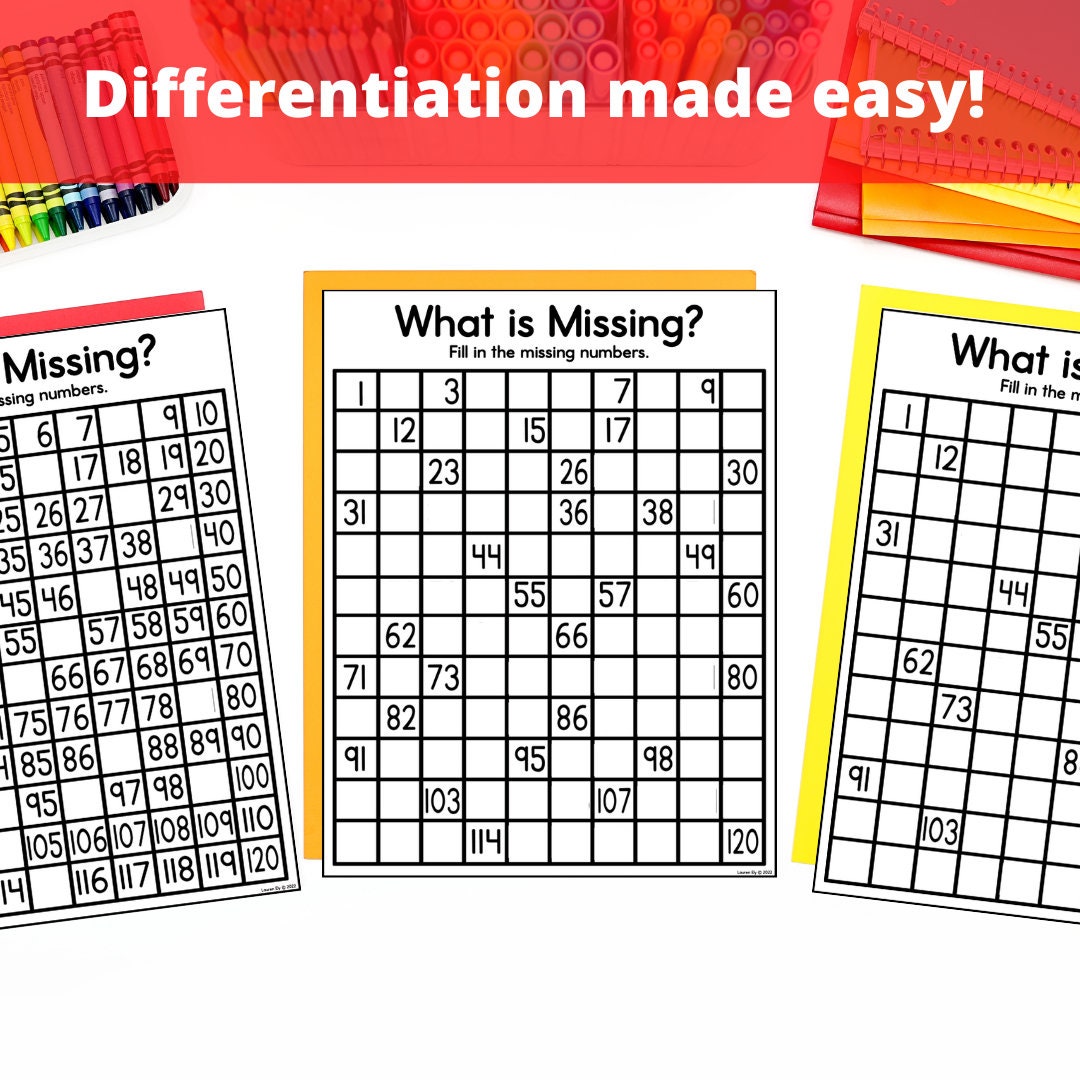 120 Chart Activities for Math Centers - Skip Counting, Tracing Numbers ...