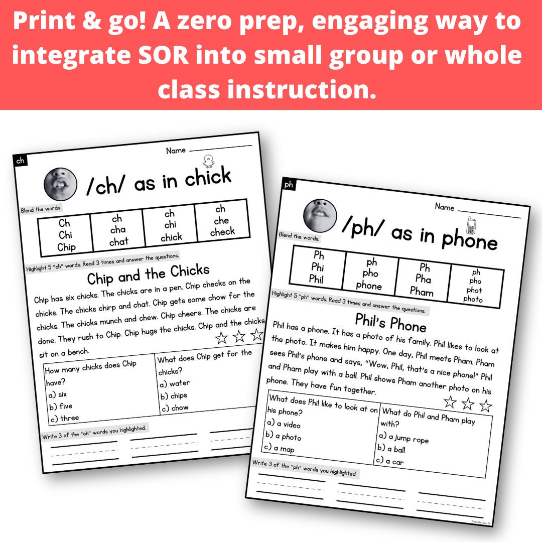 Digraphs Decodable Passages With Blending Comprehension and Writing ...