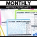 Writing Center Activity - Monthly Writing Work Mats - Etsy
