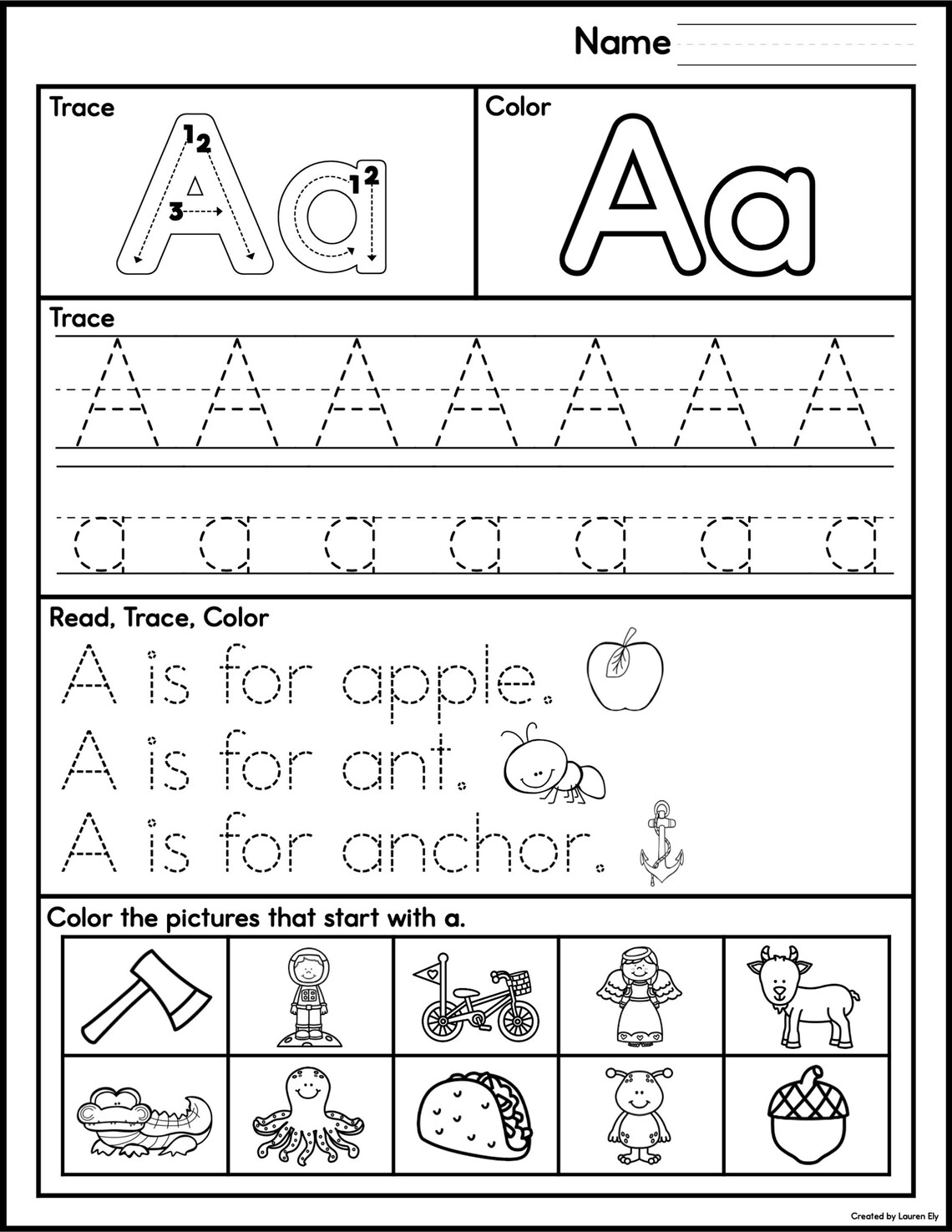Alphabet Tracing Worksheets – Letter Sounds, Preschool Kindergarten ...