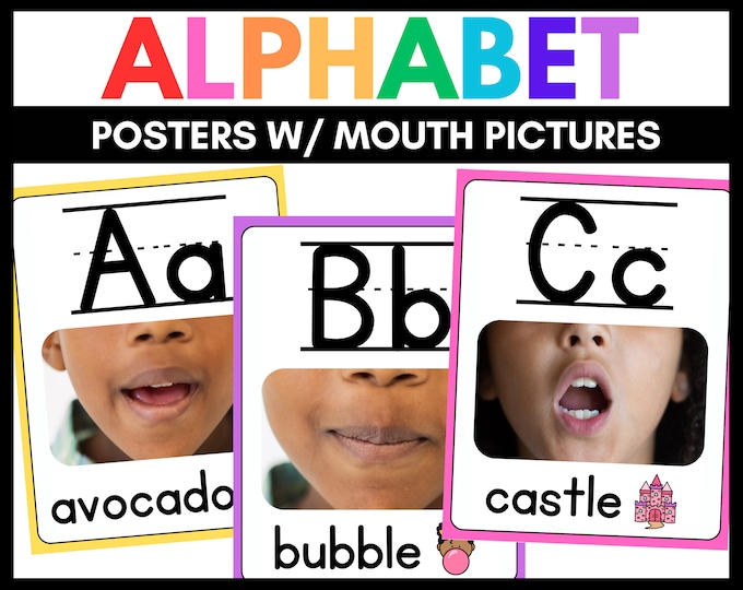 Alphabet Posters-composition Notebook Theme - Etsy