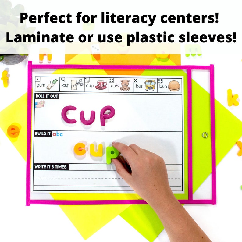 CVC Words - Activity Mats for Kindergarten Literacy Centers - Etsy