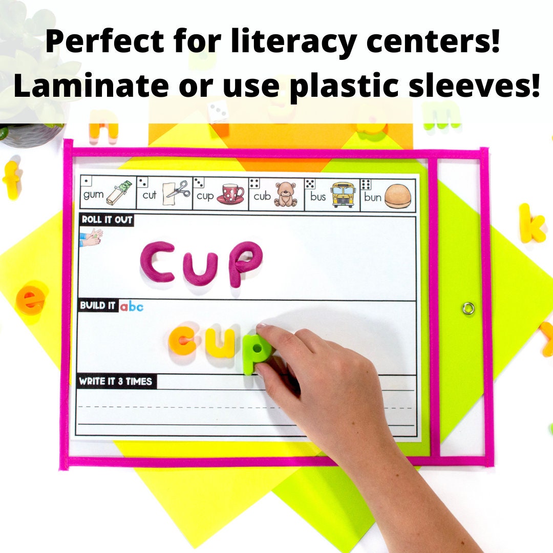 CVC Words - Activity Mats for Kindergarten Literacy Centers - Etsy
