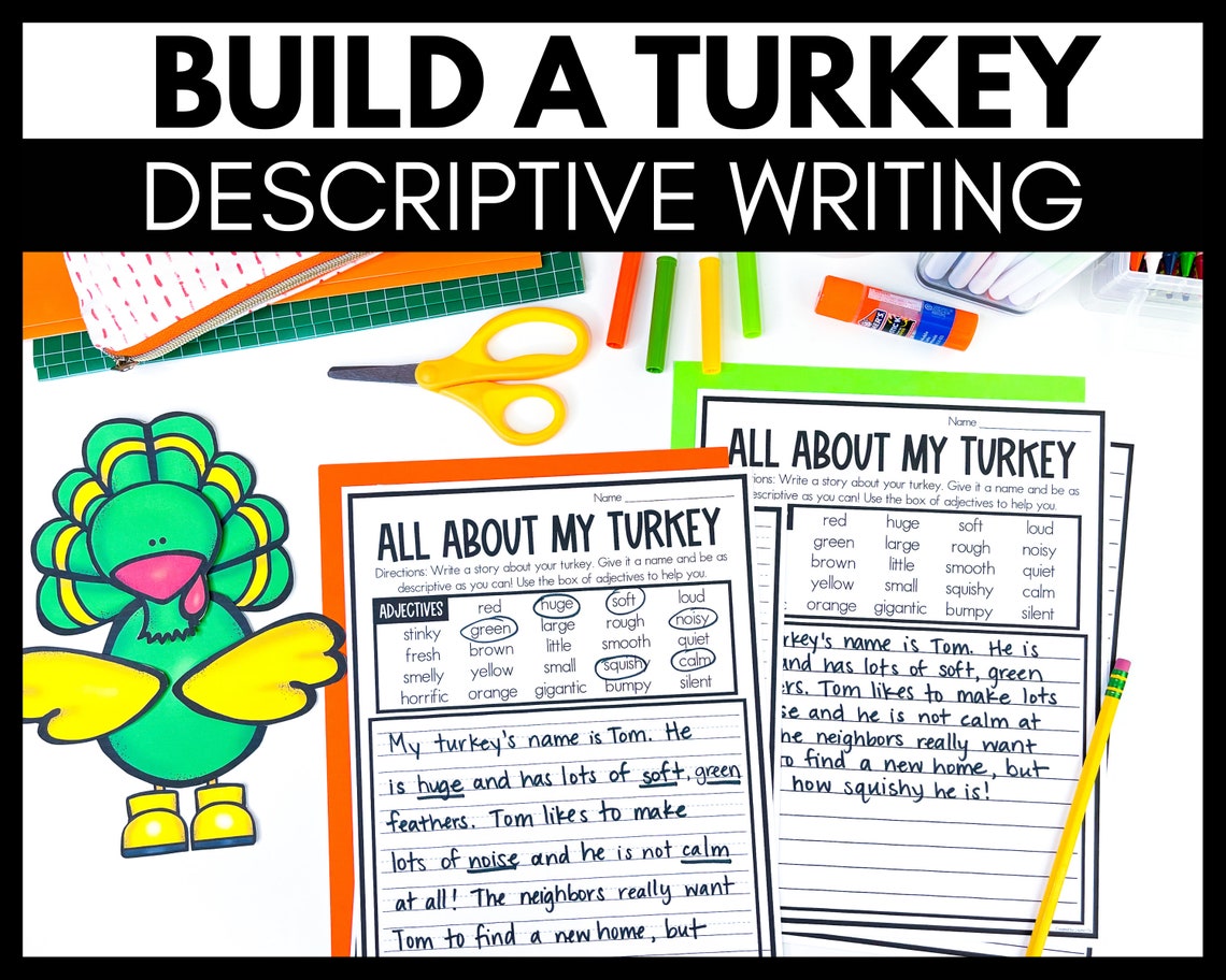 Writing Center Activity - Thanksgiving - Descriptive Writing - Build a ...