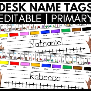 Name Tags for Student Desk - Editable Name Plates for Primary - Student ...