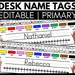 Name Tags for Student Desk - Editable Name Plates for Primary - Student ...