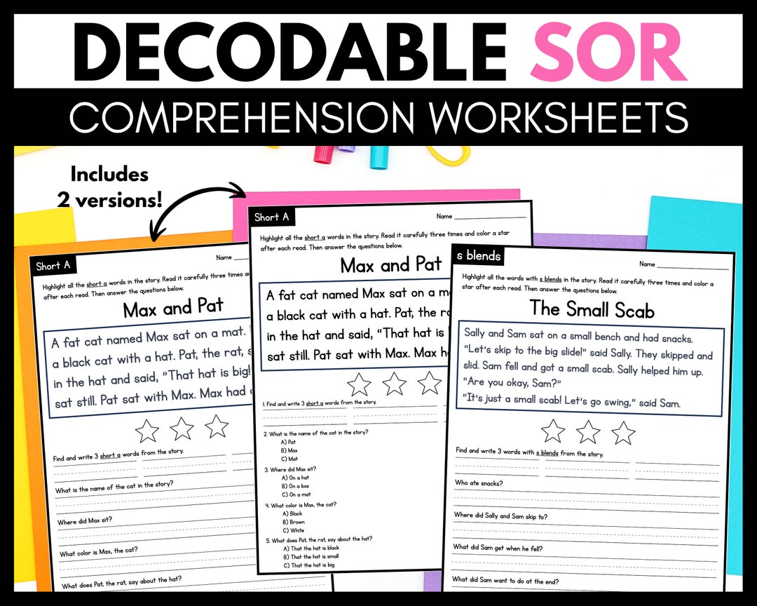 Decodable Passages With Comprehension Questions - Science of Reading ...